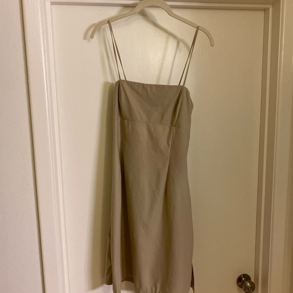 zinc | Dresses | Vintage Khaki Tie Back Dress | Poshmark